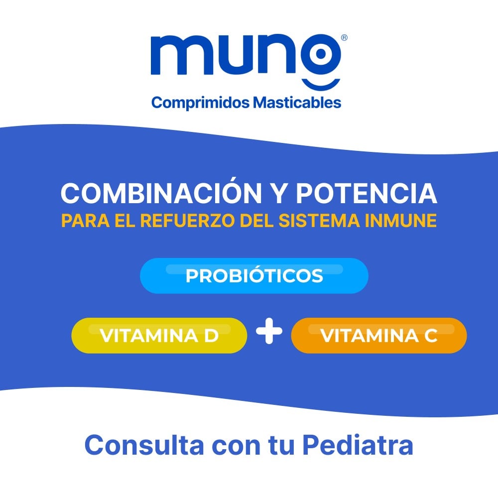 Muno Probioticos + Vitaminas 30 Comprimidos Masticables | Cruz Verde