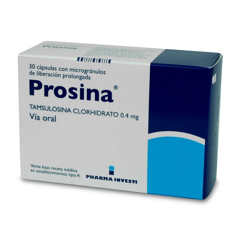 Prosina Tamsulosina 0,4 mg 30 Cápsulas Liberación Prolongada - FarmaCompara