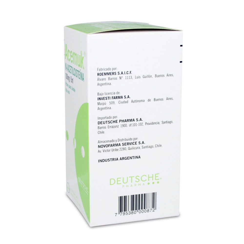 Acemuk N-Acetilcisteina 2 GR Polvo Para Solución Oral 40 gr | Cruz Verde