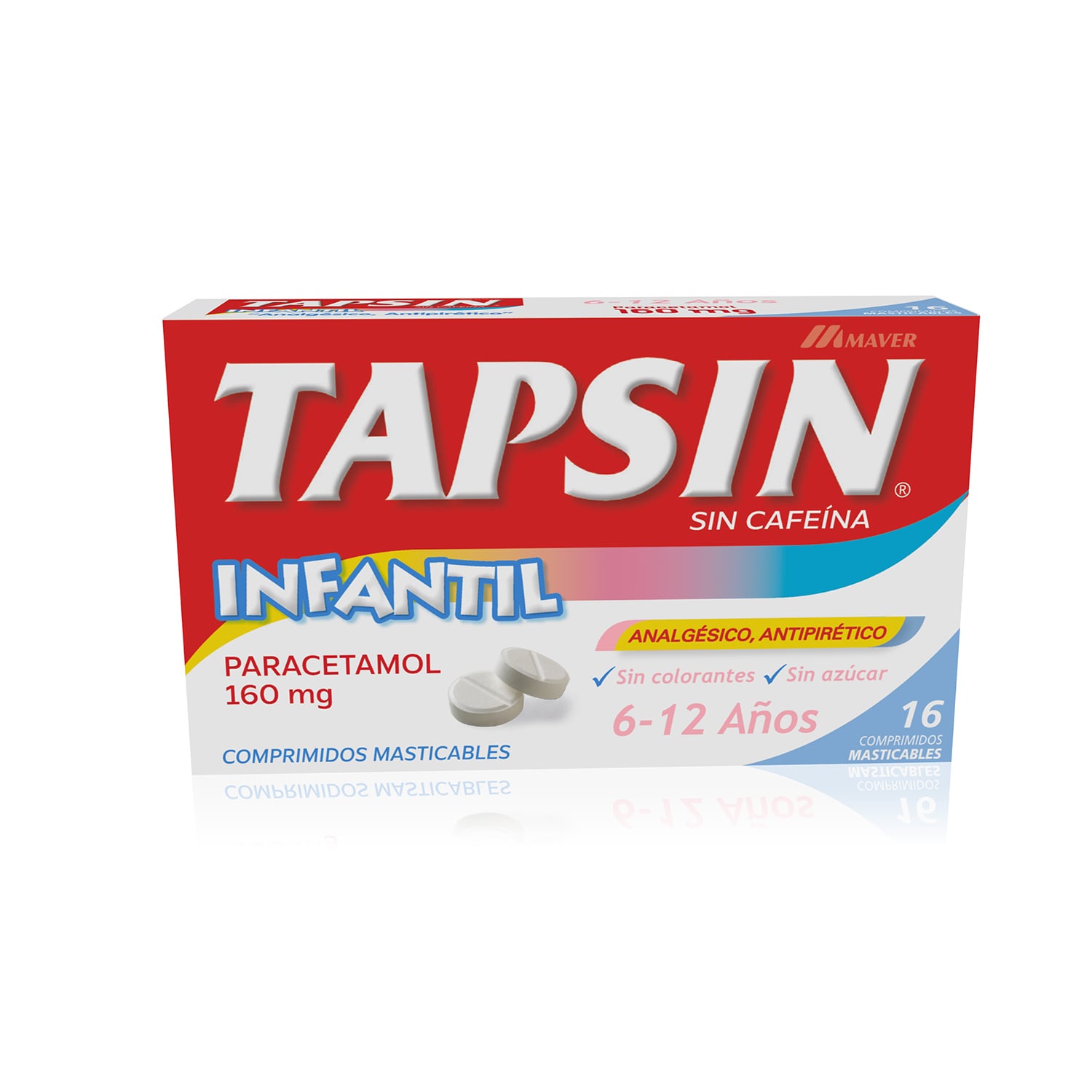 Tapsin Niños Paracetamol 160 mg 16 Comprimidos Masticables - FarmaCompara