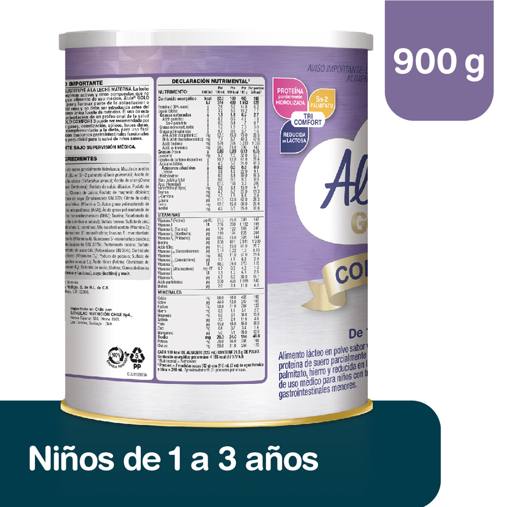 Fórmula infantil Gold Comfort Etapa 3 900 gr | Farmacias Cruz Verde