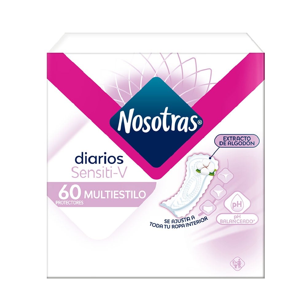 Protector Diario Normal Sensitive-V Multi Estilo 60 Unidades | Cruz Verde