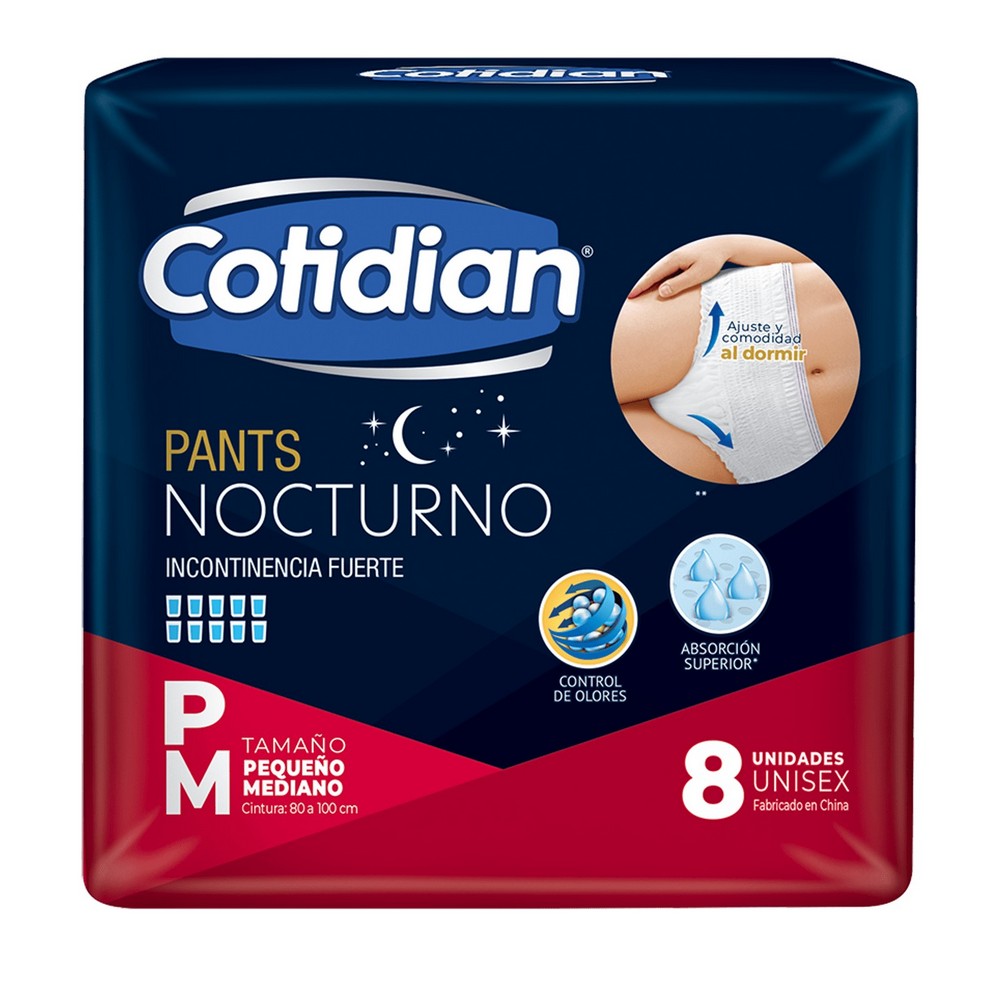 Ropa Interior desechable Nocturna talla P/M 8 unidades | Cruz Verde