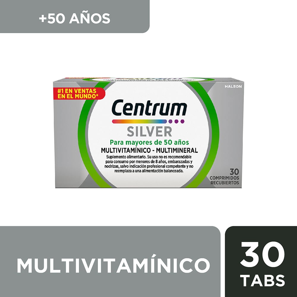 Centrum Silver Multivitaminico-Multimineral para mayores de 50 años 30 ...