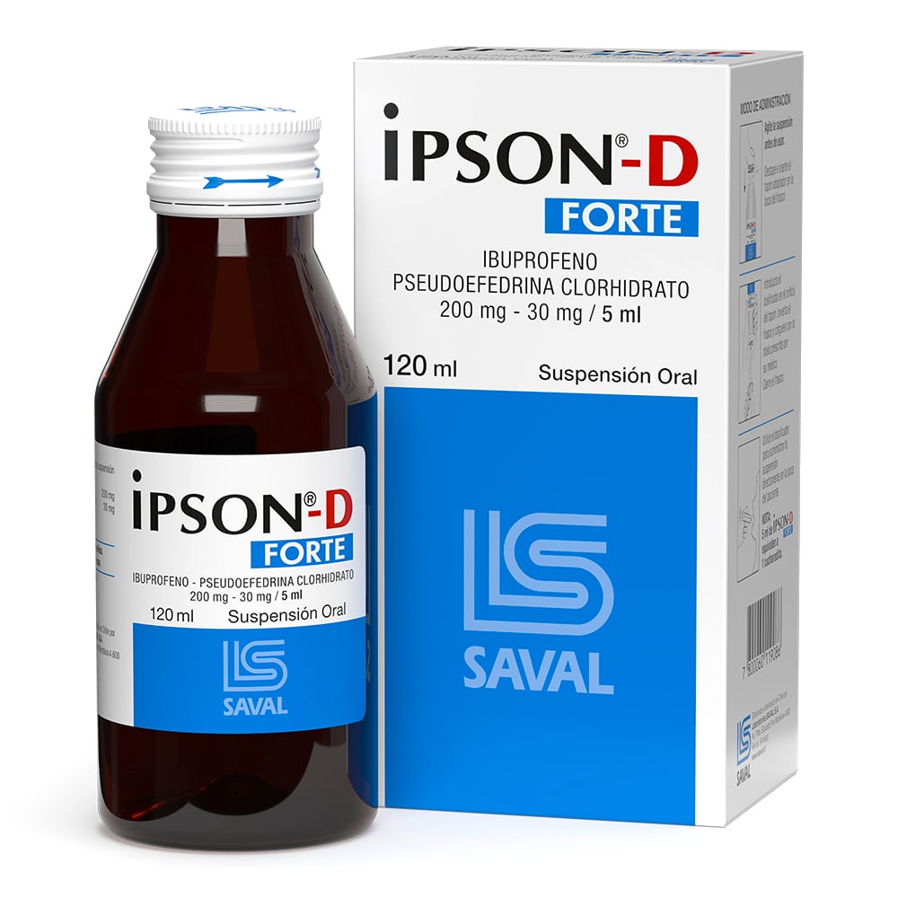 Ipson-D Forte Ibuprofeno 30 mg/5mL Suspensión 120 mL | Cruz Verde