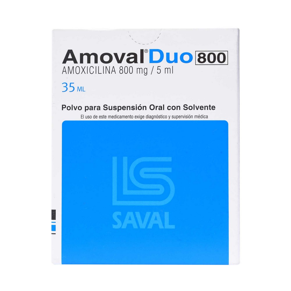 Amoval Duo Amoxicilina 800 mg/5mL Suspensión 35 mL | Cruz Verde