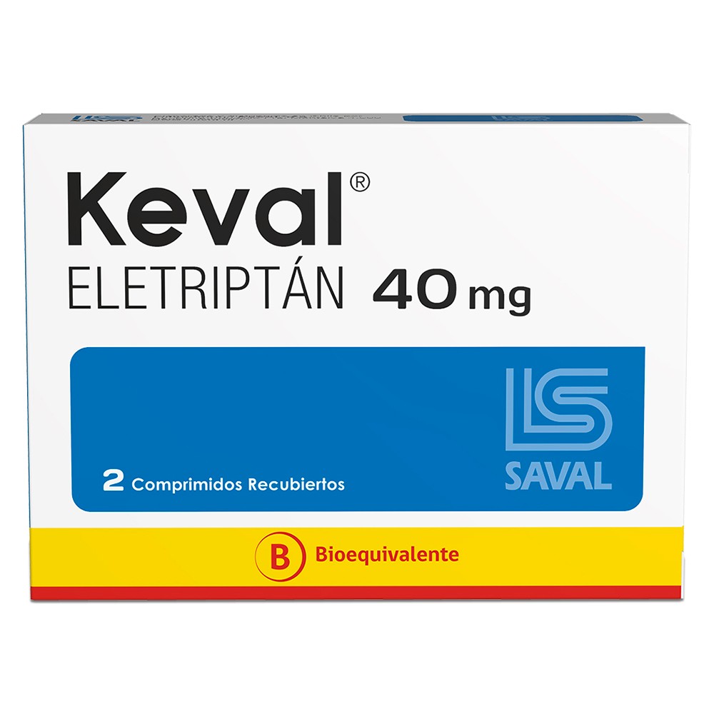 Keval Eletriptan 40 mg 2 Comprimidos Recubierto