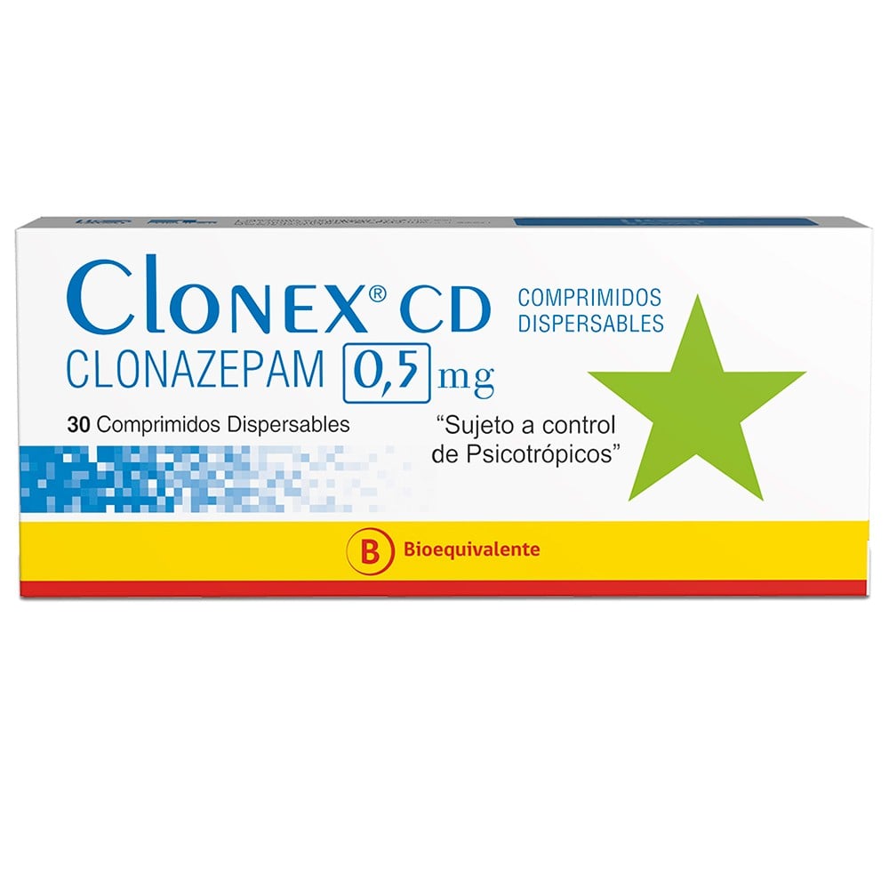 Clonex CD Clonazepam 0,5 mg 30 Comprimidos Dispersables | Cruz Verde