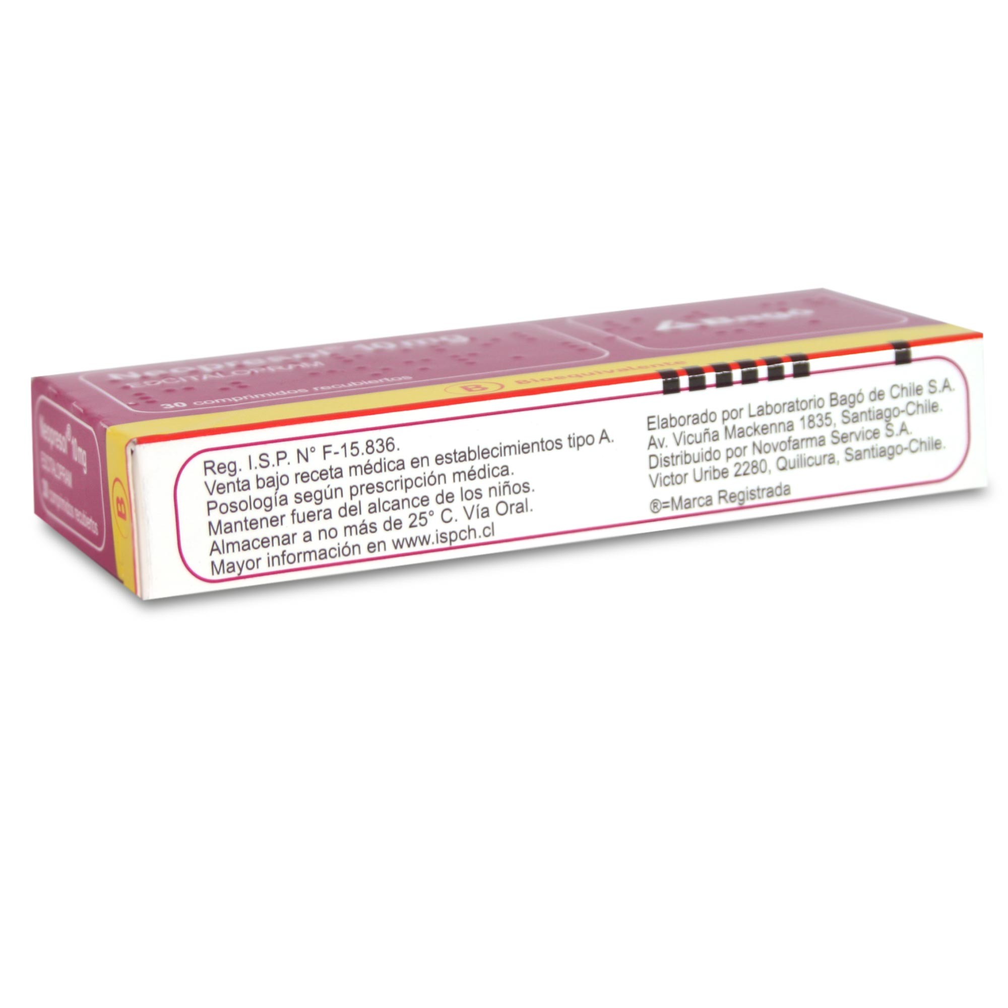 Neopresol Escitalopram 10 mg 30 Comprimidos Recubierto | Cruz Verde