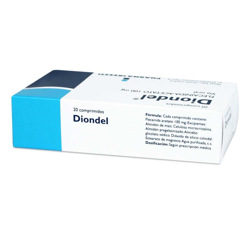 Diondel Flecainida Acetato 100 mg 20 Comprimidos | Cruz Verde
