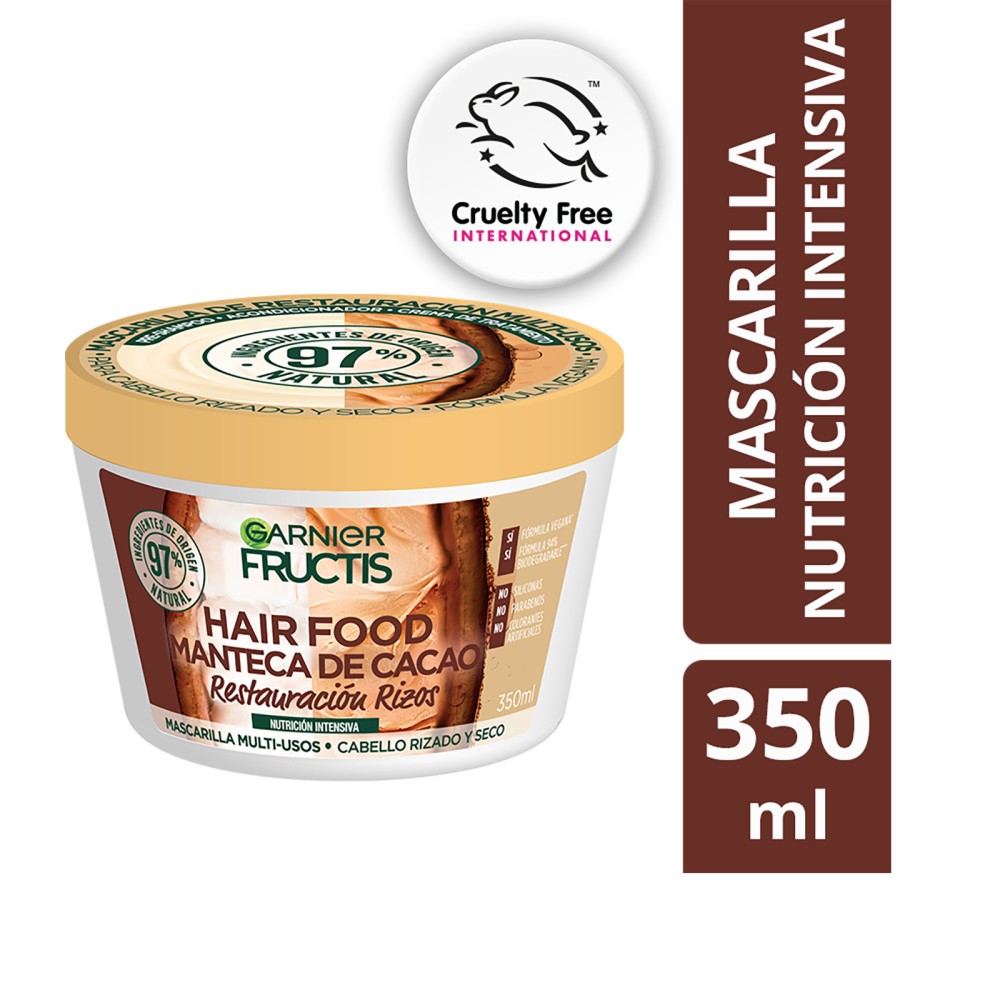 Mascarilla Restauración Rizos Fructis Hair Food Cacao 350ml | Farmacias ...