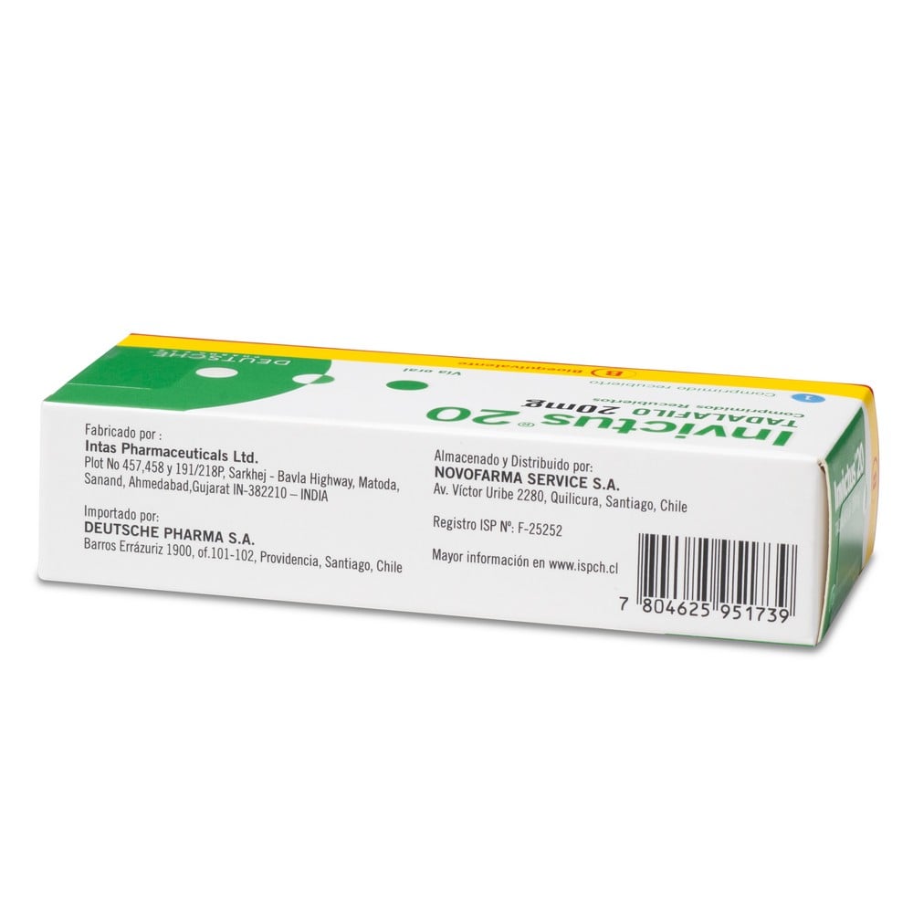 Invictus Tadalafilo 20 mg 1 Comprimido Recubierto | Cruz Verde