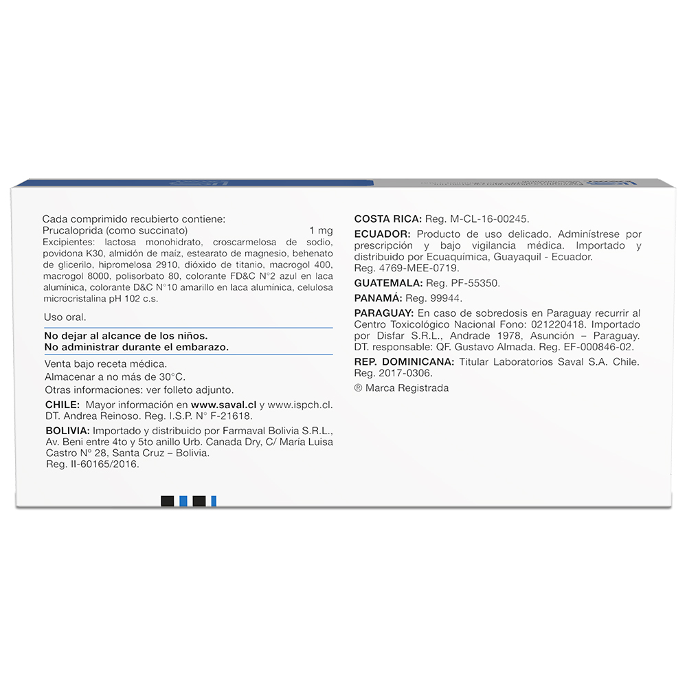 Pruval Prucaloprida 1 mg 30 Comprimidos | Cruz Verde