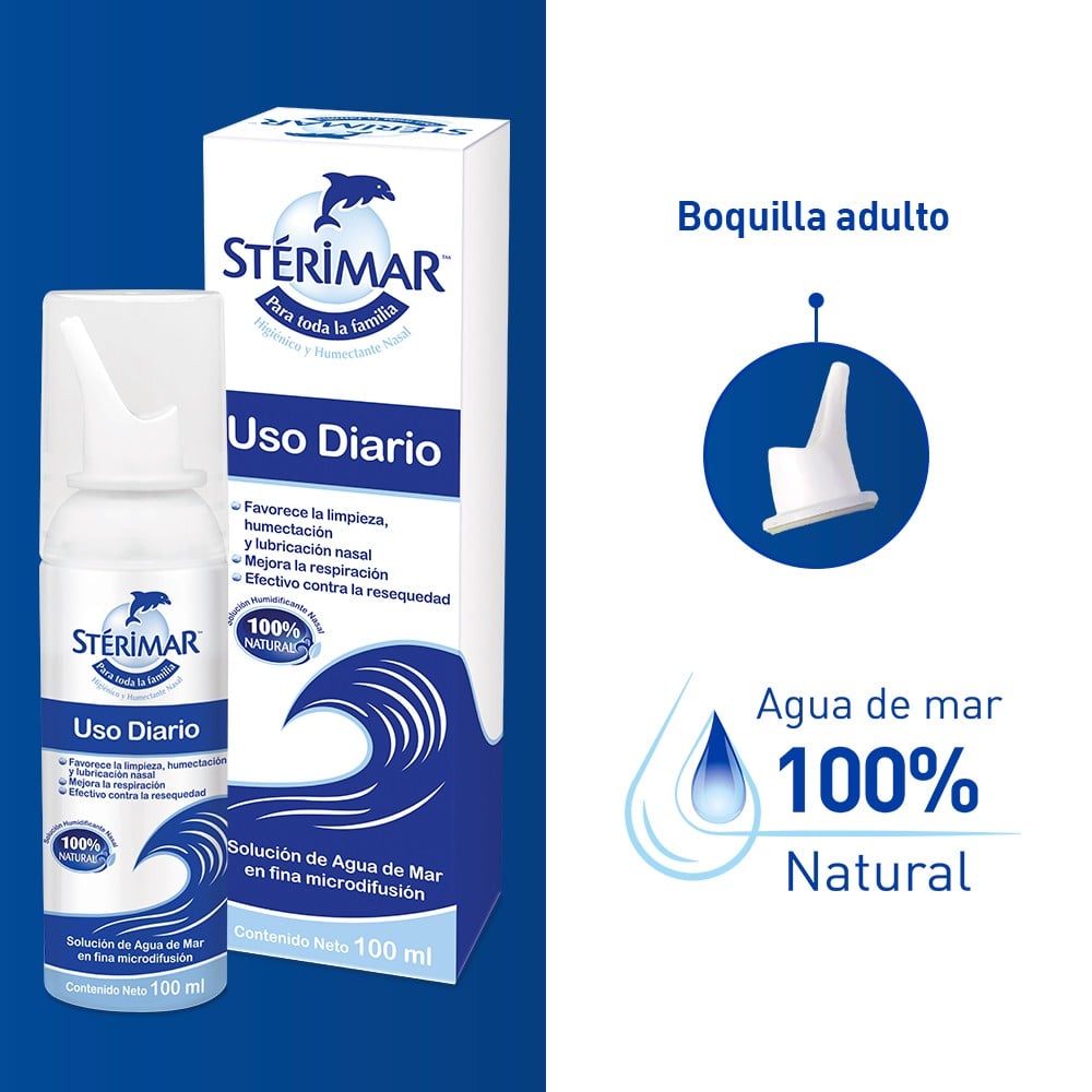 Sterimar Agua De Mar 0,9% Spray Nasal 100 mL | Cruz Verde