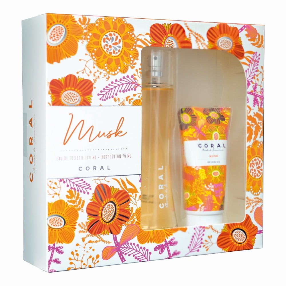 Musk Colonia Edición Natural Spray 100 mL + Coral Musk Body Lotion 70 ...