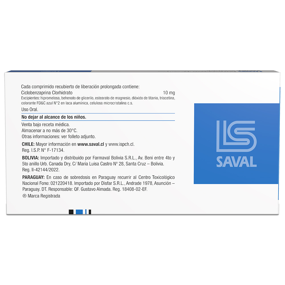 Fibrox Ciclobenzaprina 10 mg 20 Comprimidos | Cruz Verde