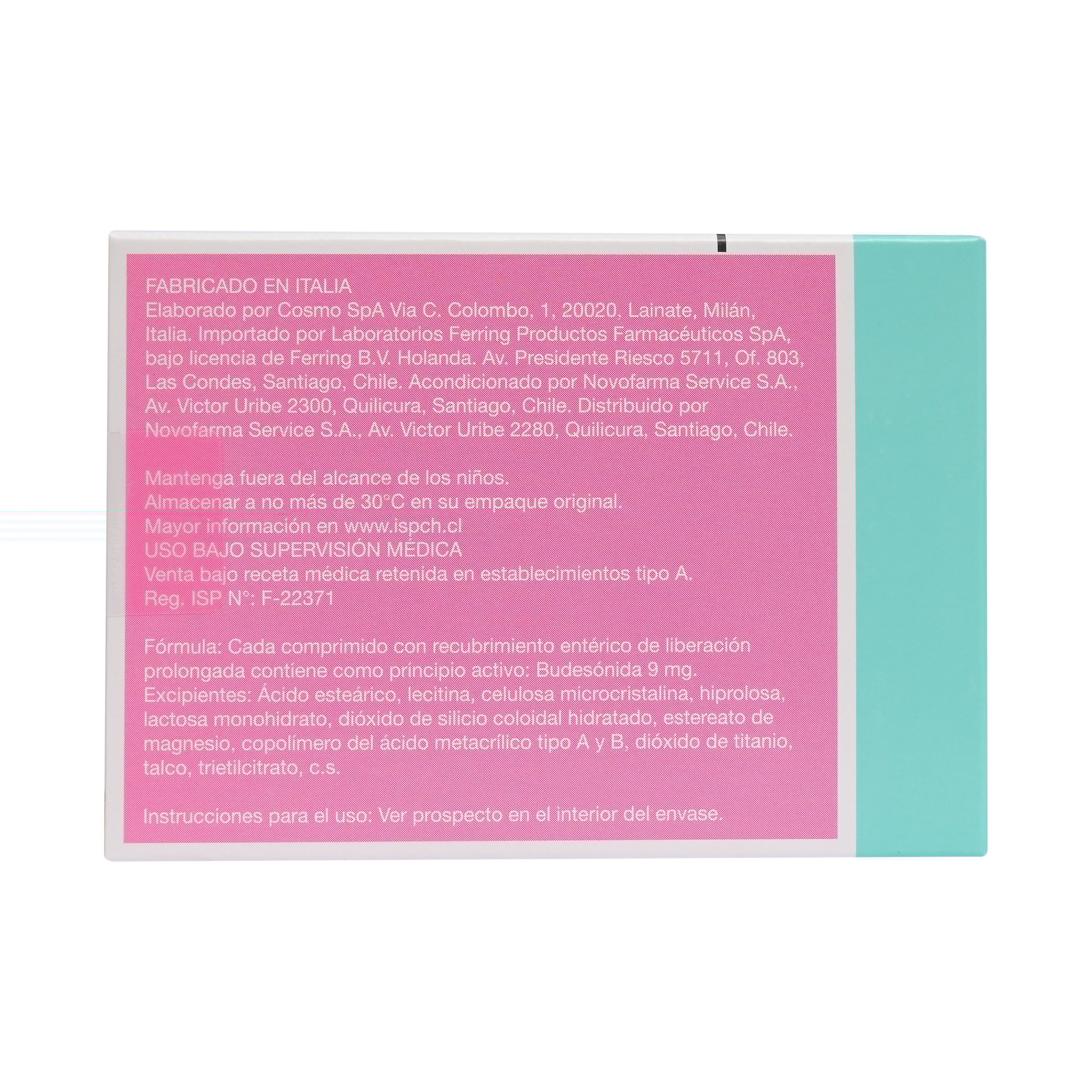 Cortiment MMX Budesónida 9 mg 30 Comprimidos con Recubierto Enterico de ...