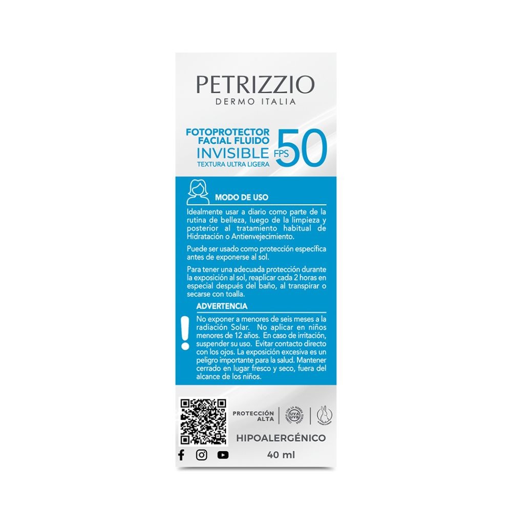 Protector solar rostro fluido invisible FPS50 | Cruz Verde