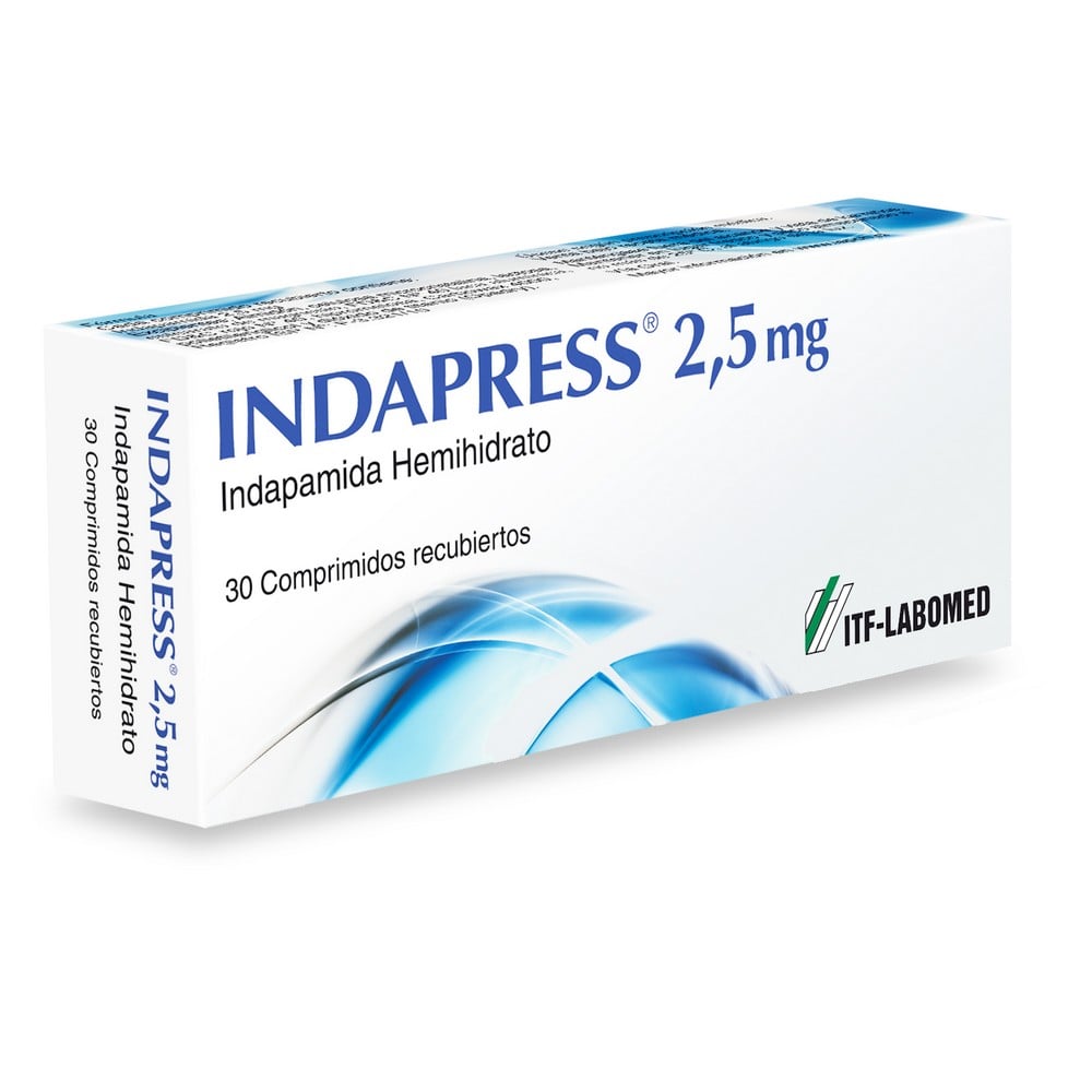 Indapress Indapamida 2,5 mg 30 Comprimidos - FarmaCompara
