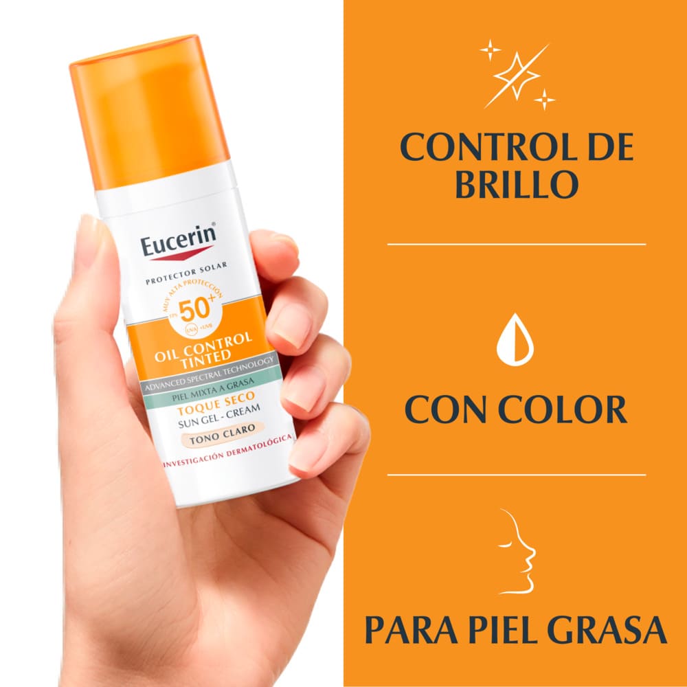 Sun Oil Control Tinted Facial Tono Light FPS50+ 50ml | Cruz Verde