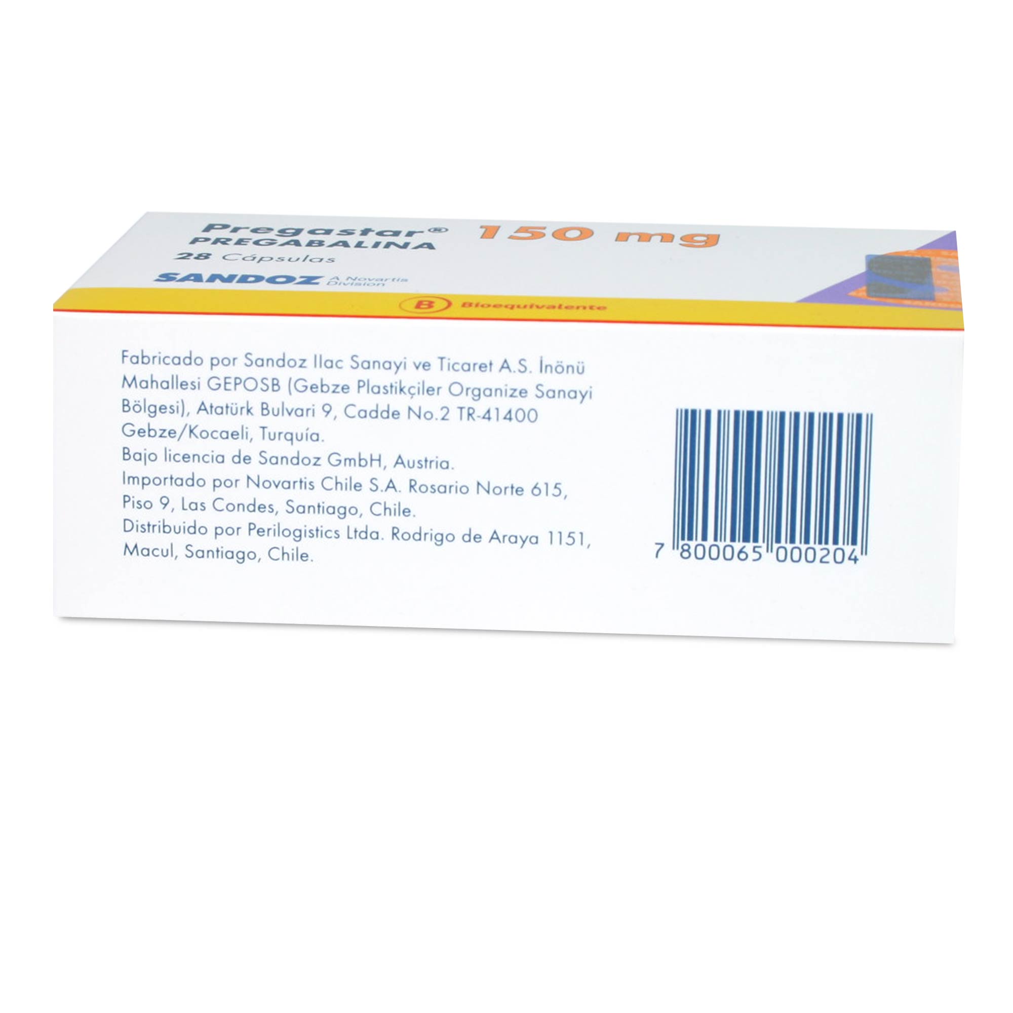 Pregastar Pregabalina 150 mg 28 Cápsulas | Cruz Verde