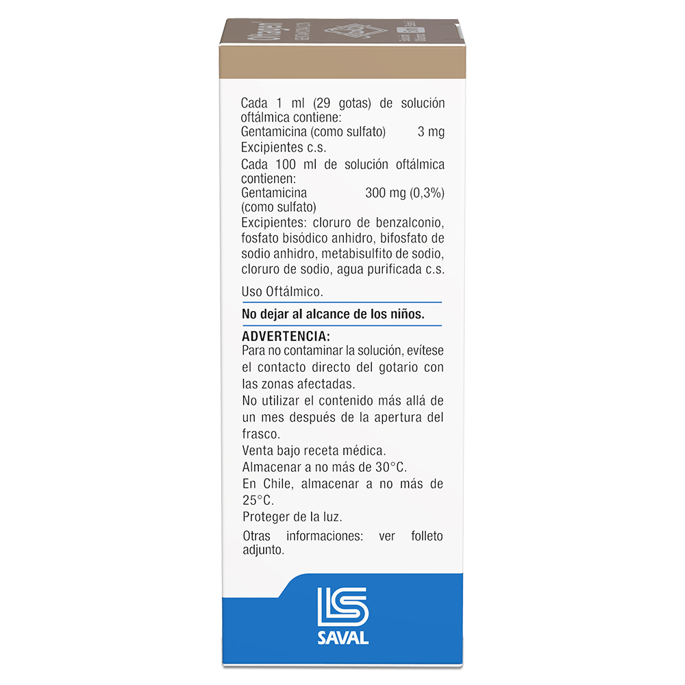Oftagen Gentamicina 0,3% Solución Oftálmica 5 mL | Cruz Verde