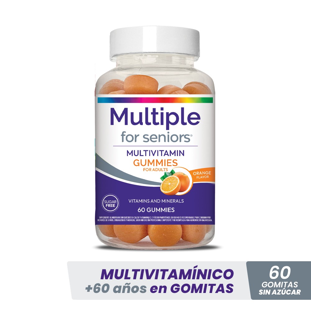 Multiple For Seniors Multivitamin Gummies Para Adultos 60 Gomitas Sabor ...