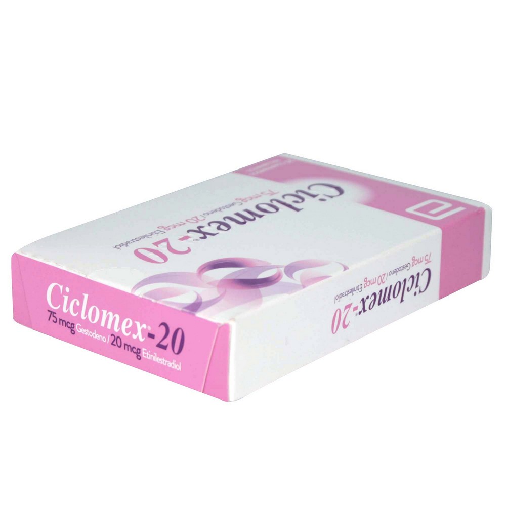 Ciclomex-20 Gestodeno 75 mcg Etinilestradiol 20 mcg 21 Comprimidos Recubiertos | Cruz Verde