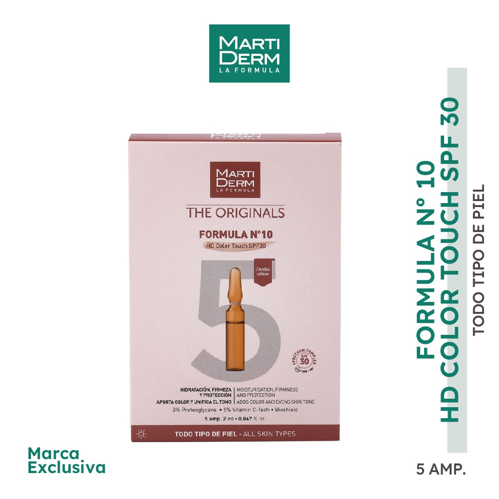 Formula Nº10 Hd Color Touch Spf 30 5 Ampollas | Cruz Verde