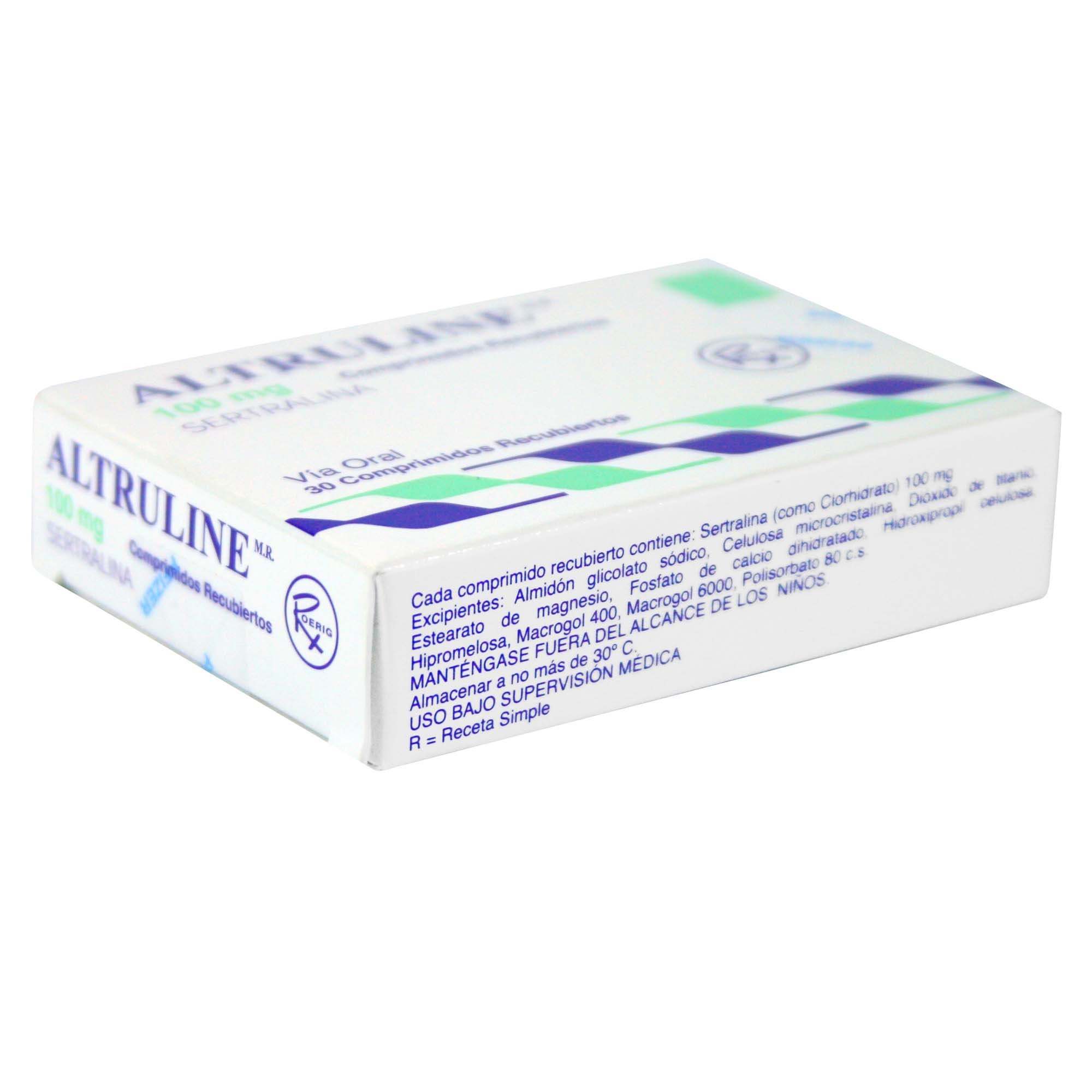 Altruline Sertralina 100 mg 30 Comprimidos Recubierto | Cruz Verde