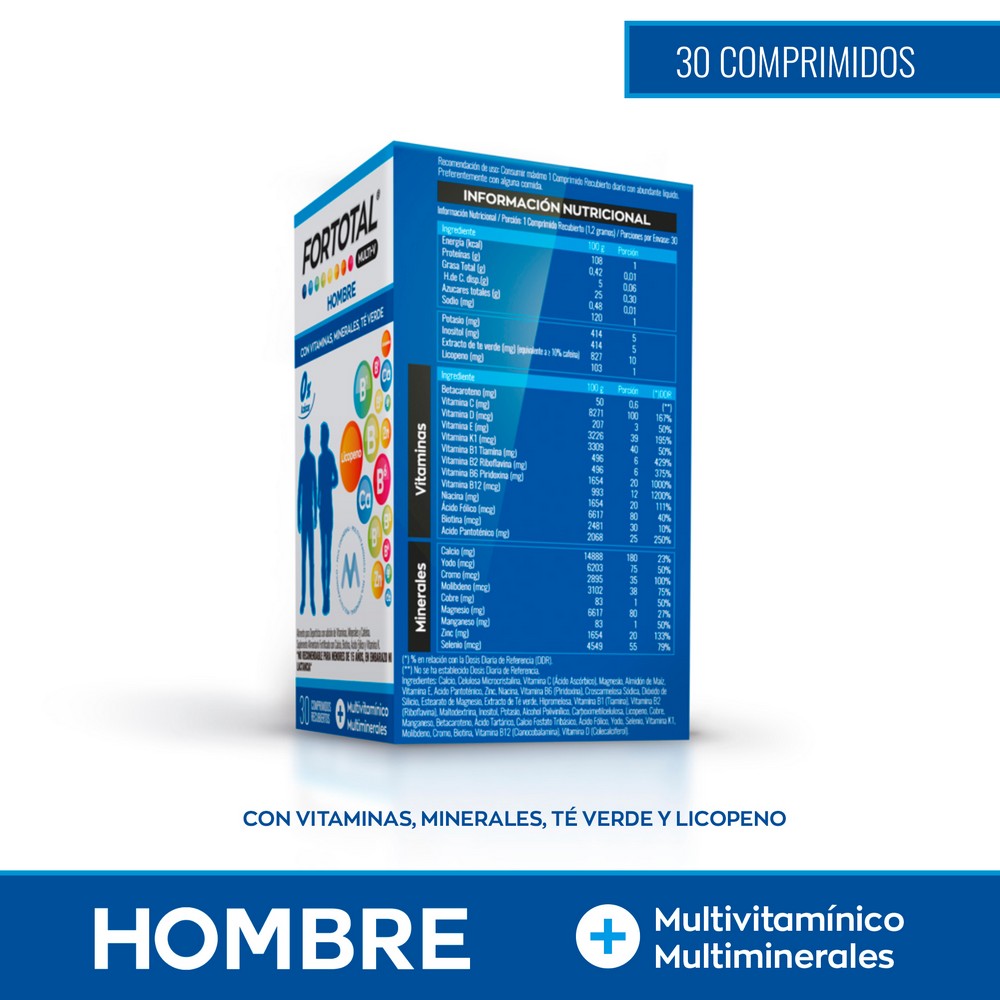 Fortotal Hombre Multivitaminico 30 Comprimidos | Cruz Verde