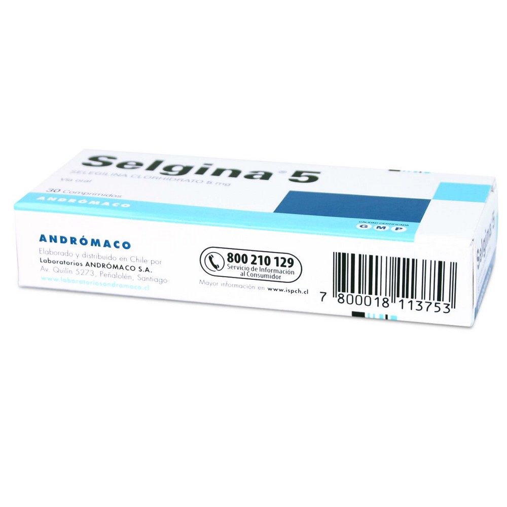 Selgina Selegilina 5 mg 30 Comprimidos | Cruz Verde