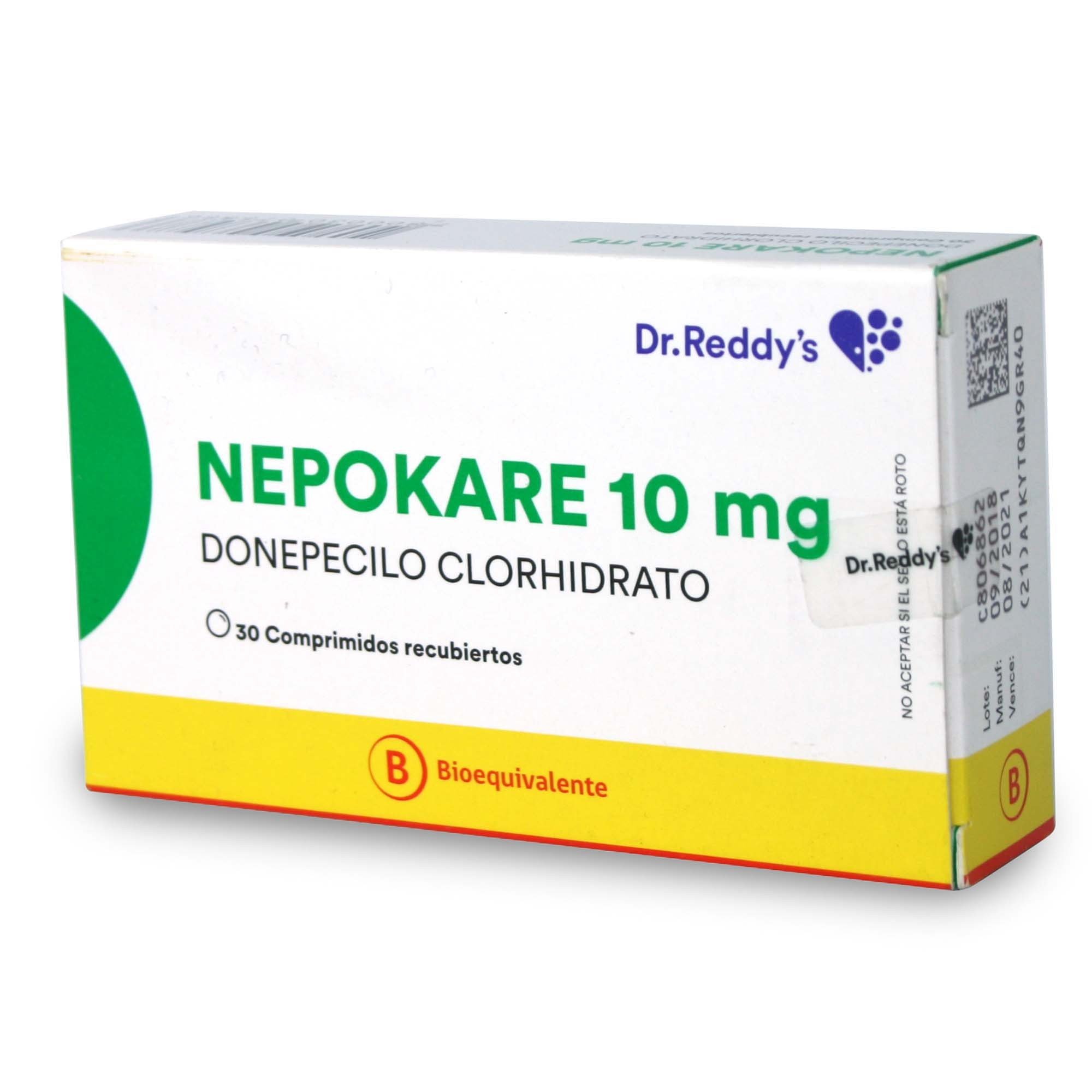 Nepokare Donepecilo10 mg 30 Comprimidos Recubiertos | Cruz Verde