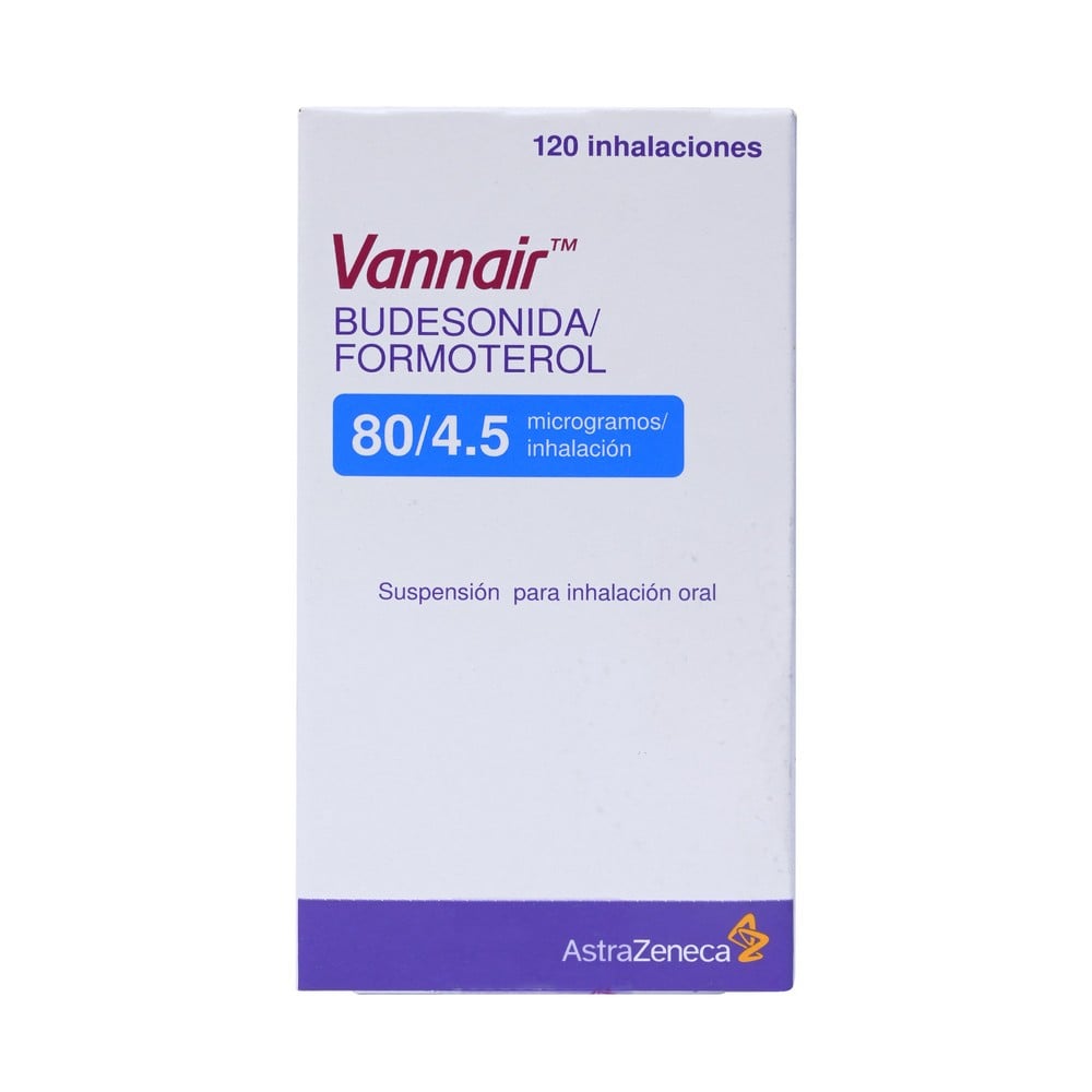 Vannair 80/4,5 Budesonida 4,5 mcg Inhalador Bucal 120 Dosis - FarmaCompara