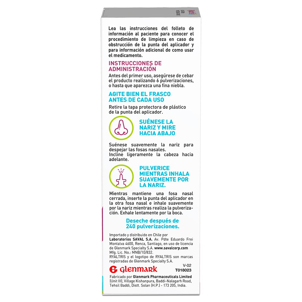 Ryaltris Spray Nasal 240 Dosis 600/25 mcg | Cruz Verde