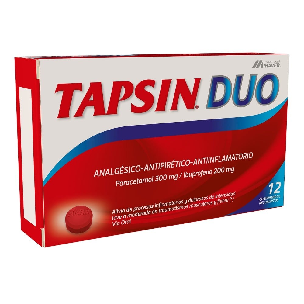 Tapsin Duo Paracetamol Ibuprofeno 12 Comprimidos Recubiertos | Cruz Verde