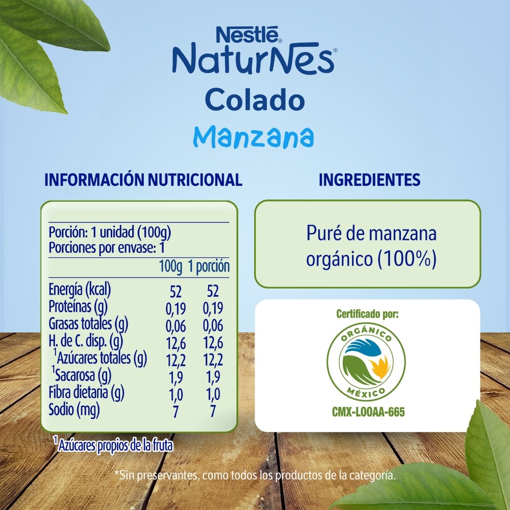 Compota Orgánica Manzana 100g | Cruz Verde