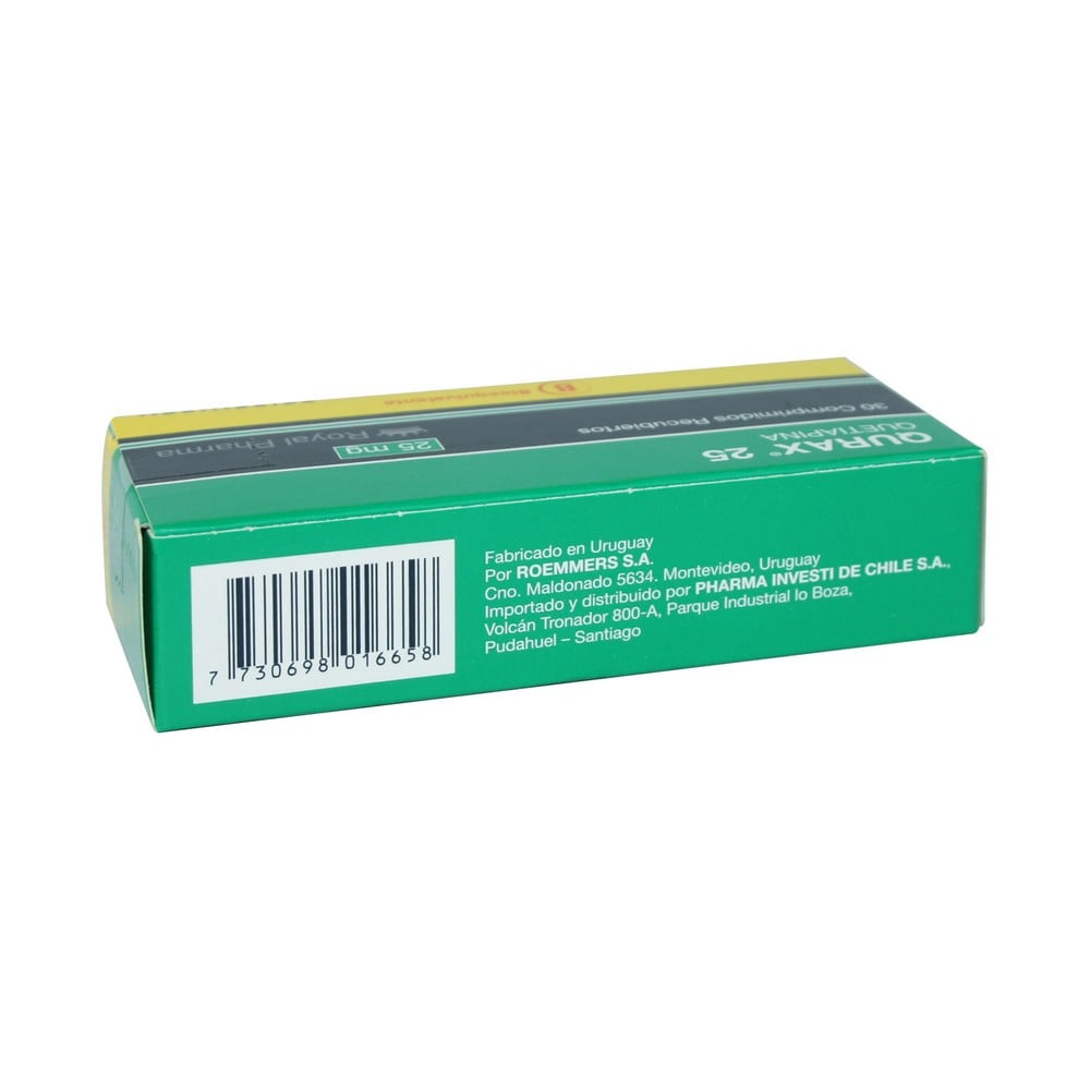 Qurax Quetiapina 25 mg 30 Comprimidos | Cruz Verde