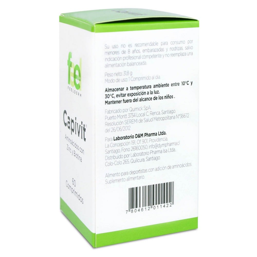 Capivit Aminoácidos con Zinc y Biotina 60 Comprimidos | Cruz Verde