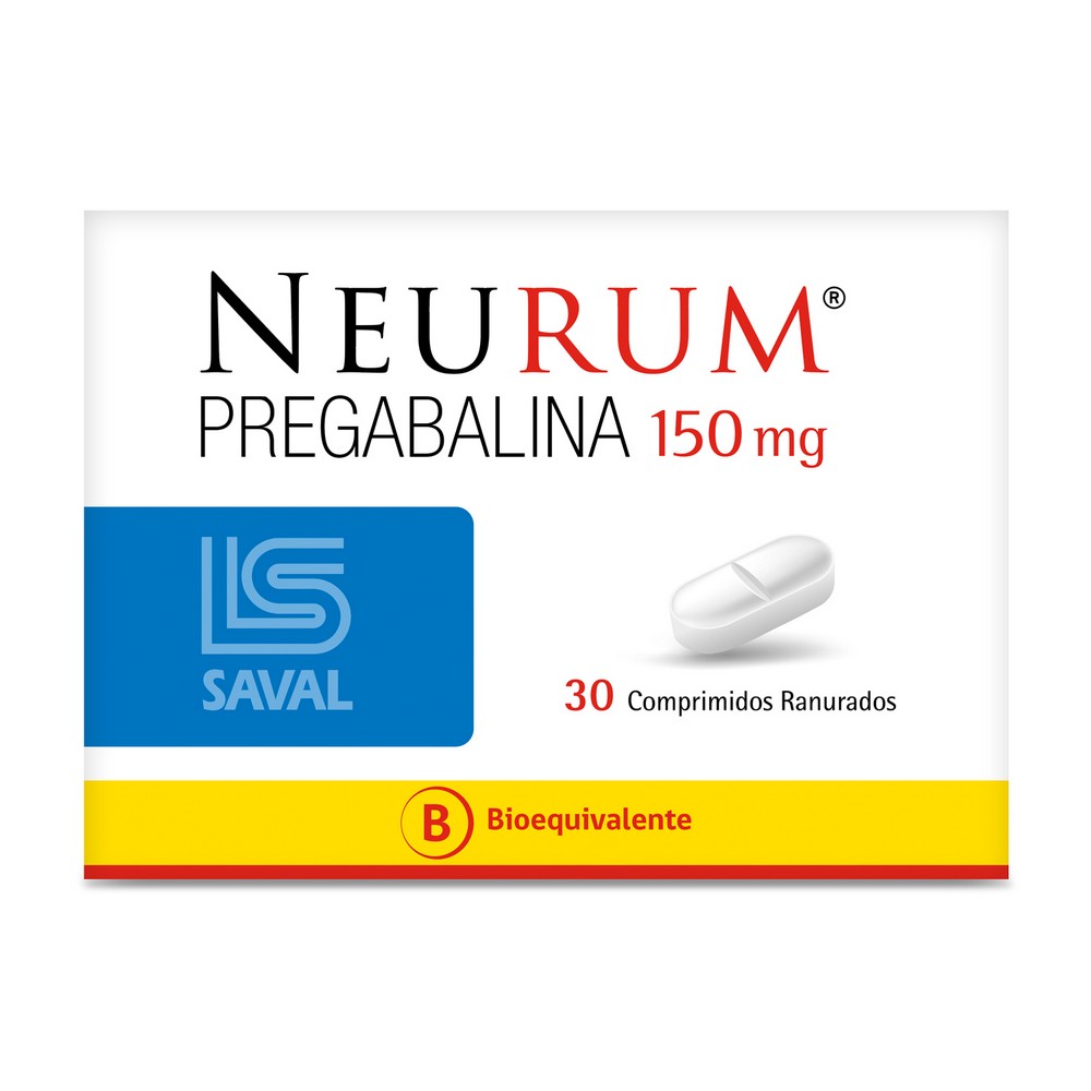 Neurum Pregabalina 150 mg 30 Comprimidos Ranurados - FarmaCompara