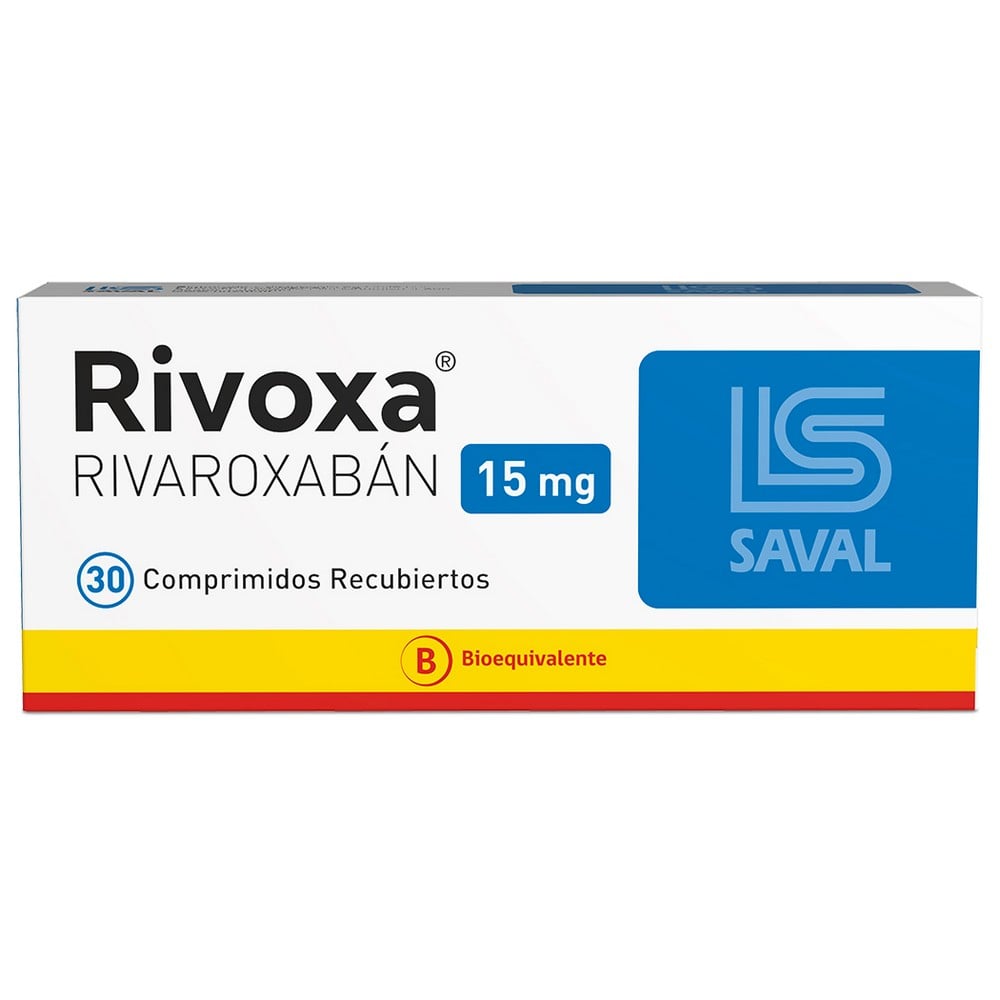 Rivoxa Rivaroxabán 15 mg 30 Comprimidos Recubiertos | Cruz Verde
