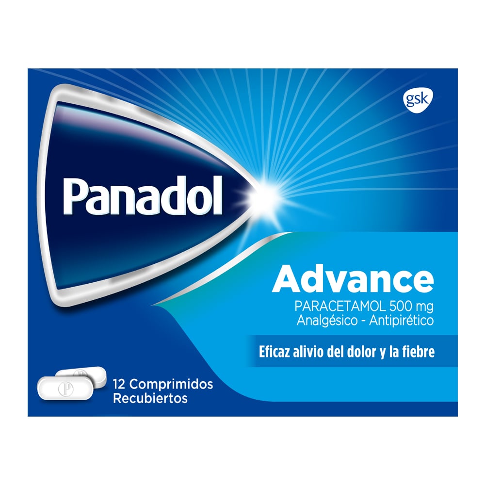 Panadol Advance (R) Paracetamol 500mg 12 Comprimidos Recubiertos ...