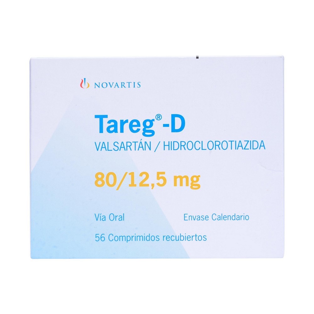 Tareg-D 80/12,5 Valsartan 80 mg 56 Comprimidos Recubiertos | Cruz Verde