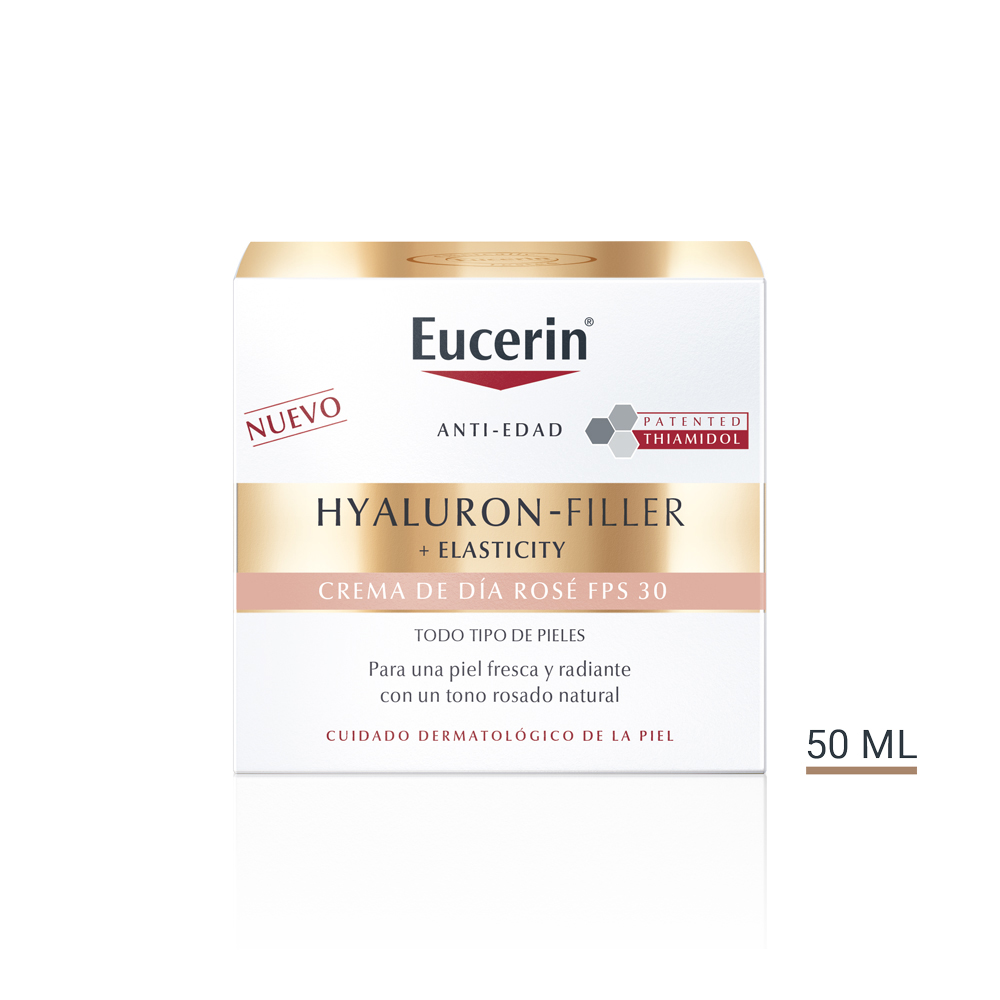 EUCERIN CREMA DÍA HYALURON-FILLER + ELASTICITY ROSÉ FPS 30 | Cruz Verde