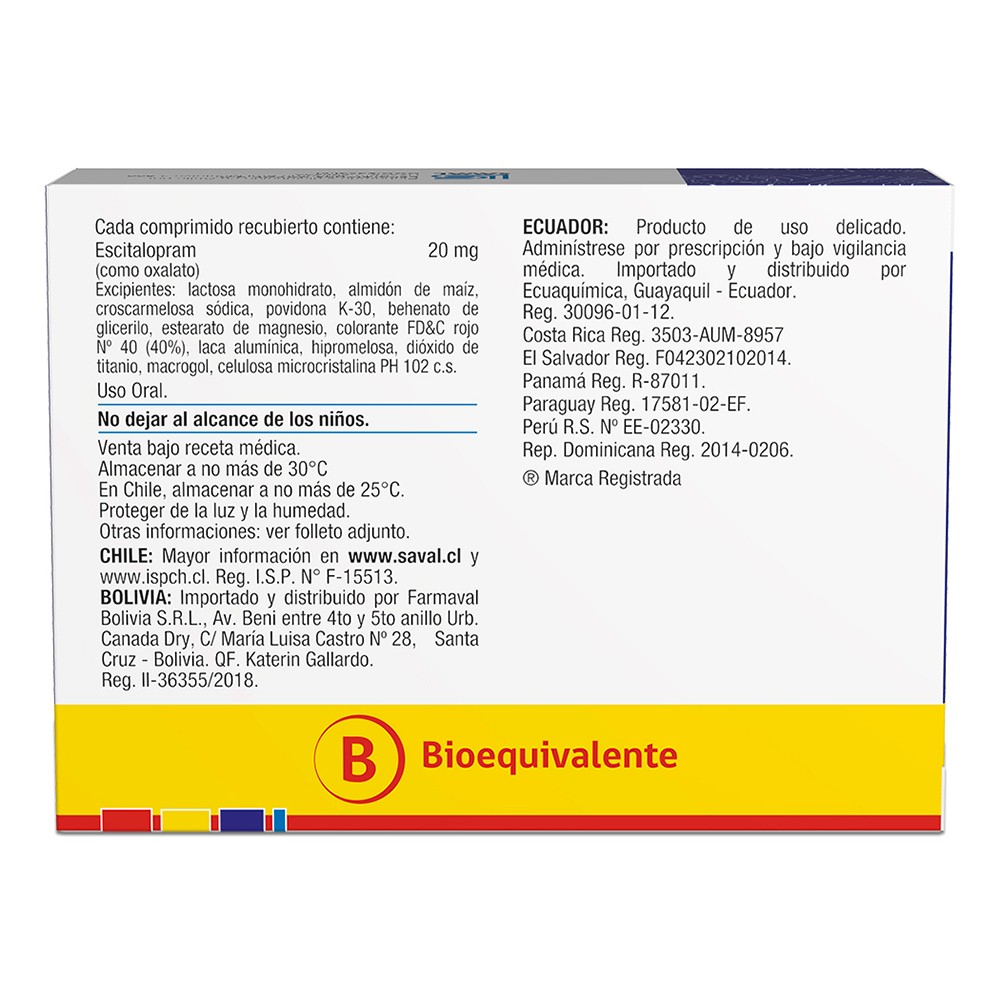CeltiumEscitalopram 20 mg 30 comprimidos | Cruz Verde