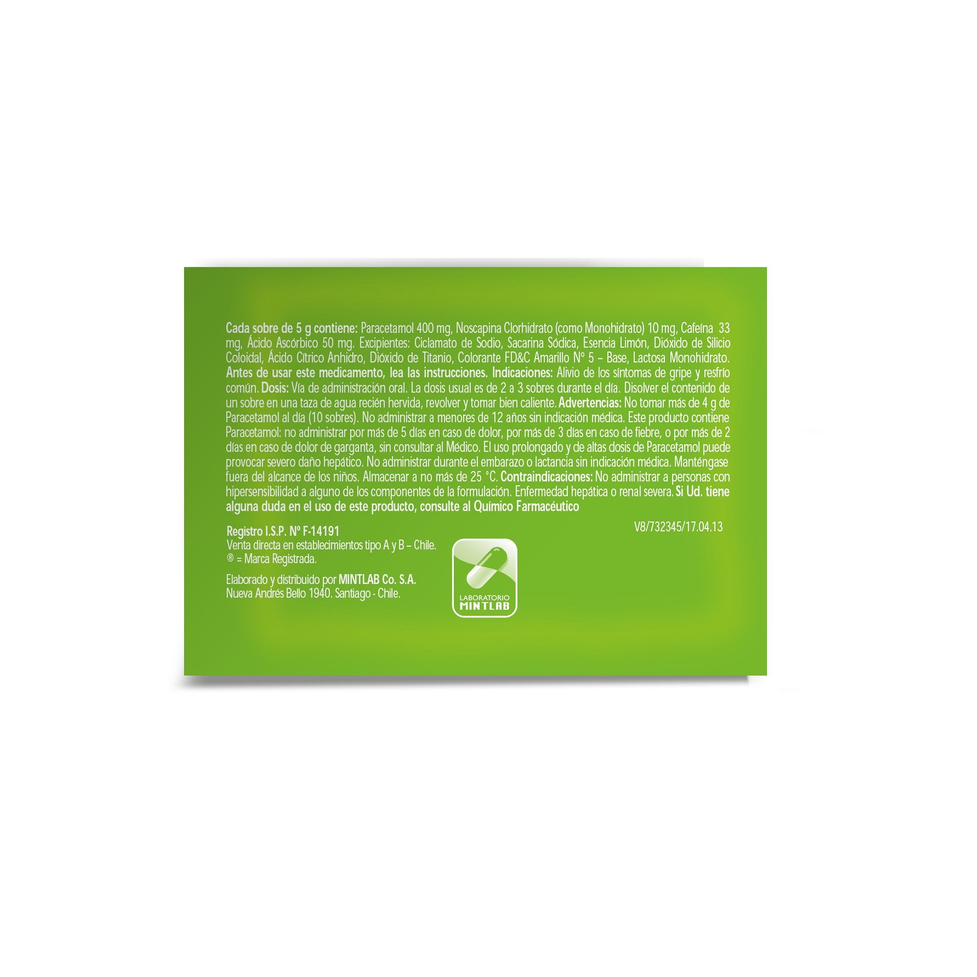 Geniol Caliente Día Paracetamol 400 mg Solución Oral 1 Sobre | Cruz Verde