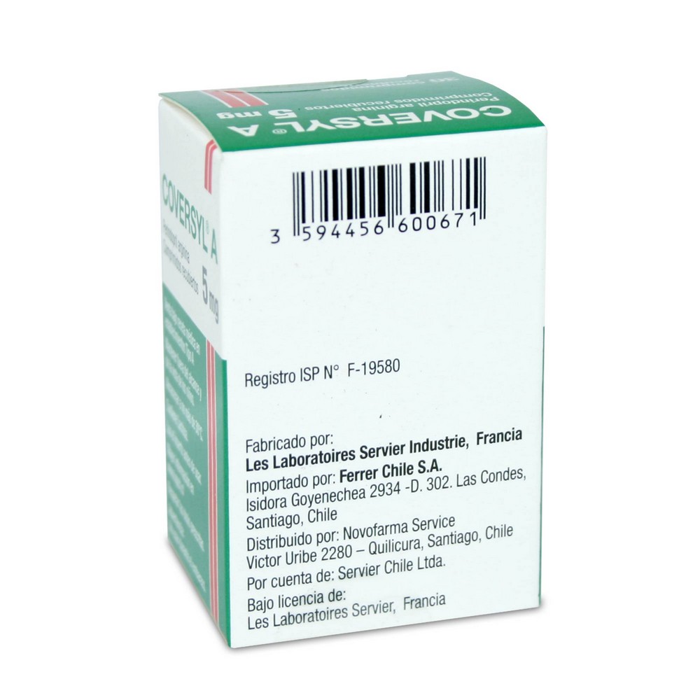 Coversyl A Perindopril Arginina 5 mg 30 Comprimidos | Cruz Verde