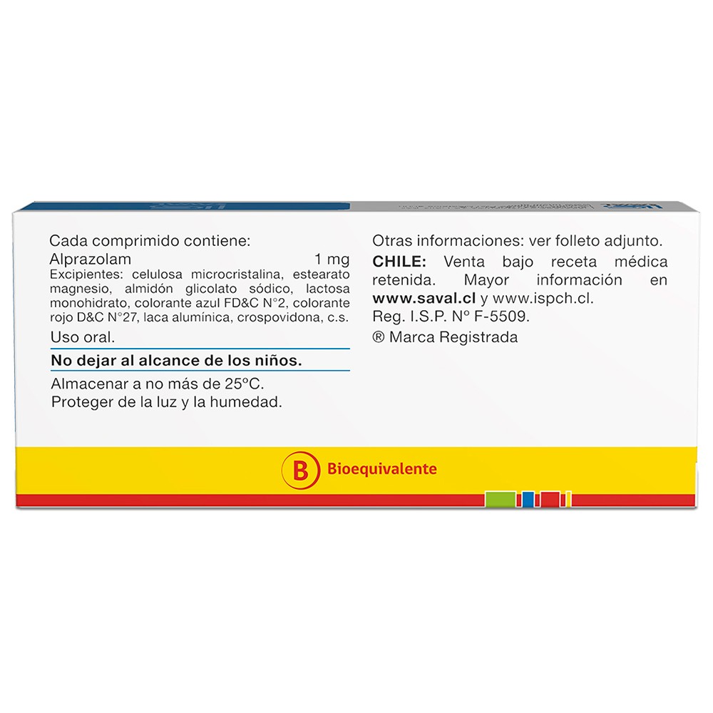 Adax Alprazolam 1 mg 30 Comprimidos | Farmacias Cruz Verde