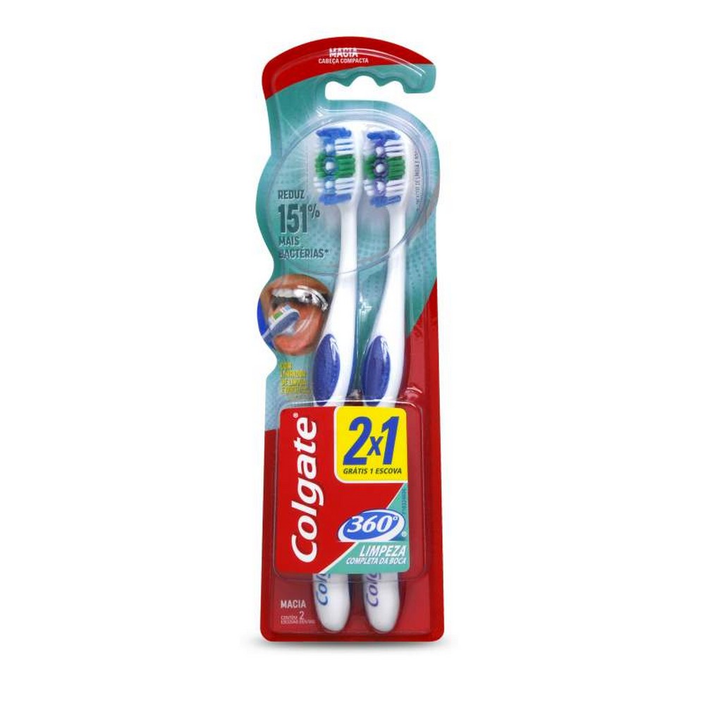 360 Antibacterial Cepillo Dental Adulto Suave x2 | Cruz Verde