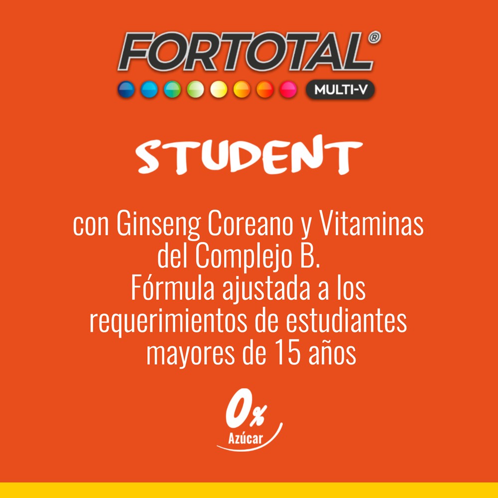Fortotal Student Multivitamínico Minerales Ginseng Coreano 120 ...